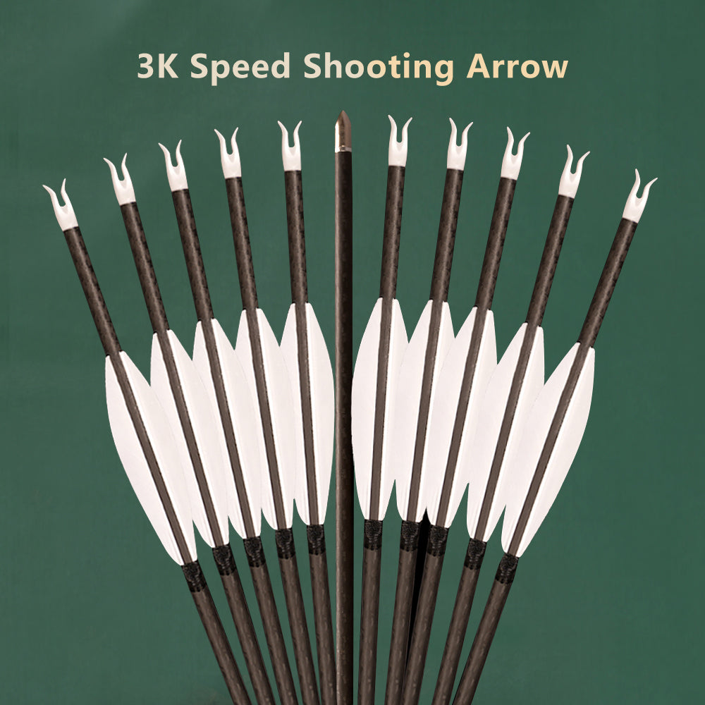 12* 3K Carbon Speed Shooting Arrow（Note Nock Type and Color ) – af archery